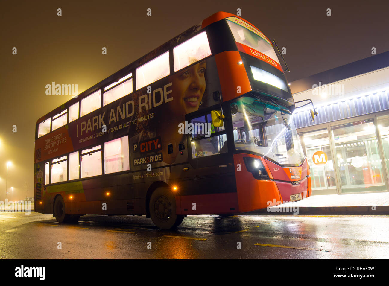 Temple Green Park & Ride Station in Leeds Stock Photo - Alamy