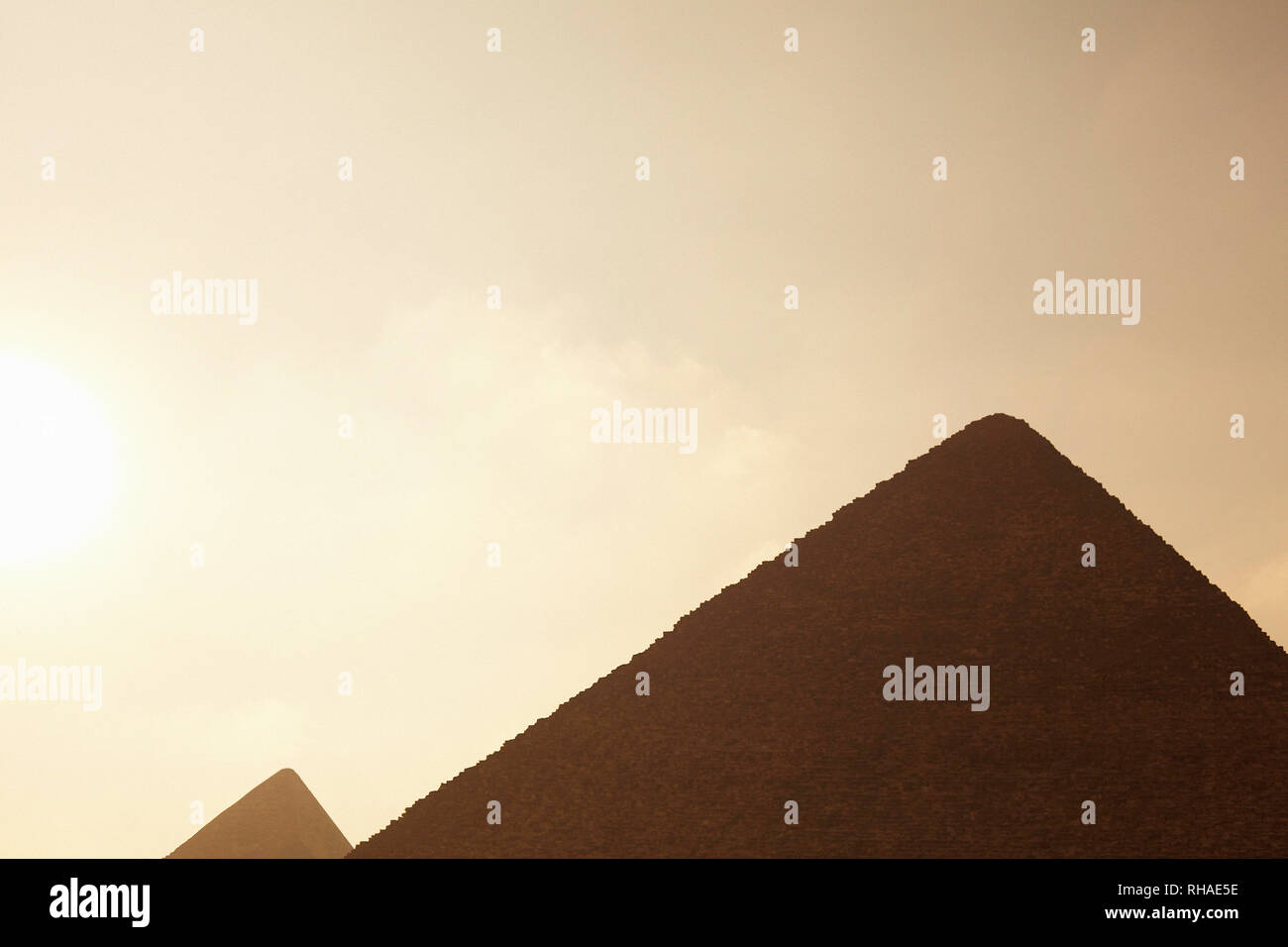 Pyramids of Giza at Sunset, Egypt Stock Photo - Alamy
