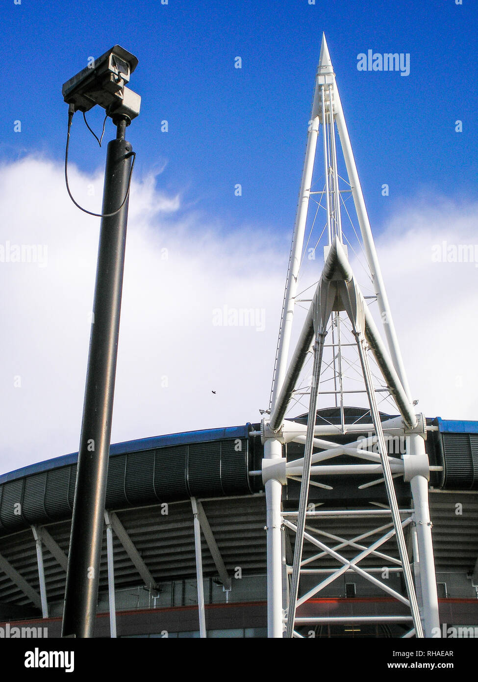 Principality Stadium, Security camera, Cardiff, Wales, United Kingdom ...