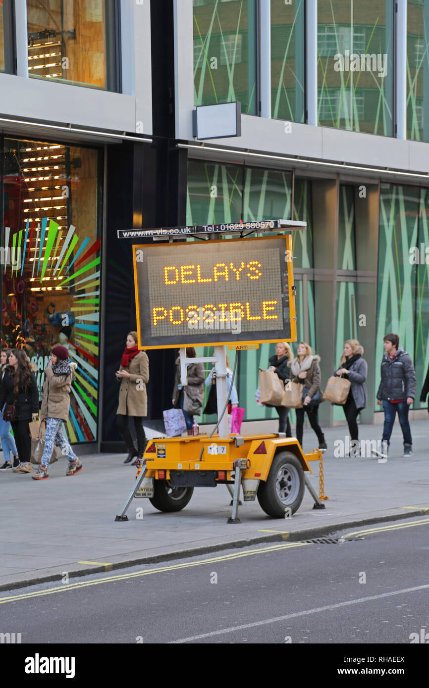 London, United Kingdom - November 23, 2013: Delays Possible Led Traffic ...