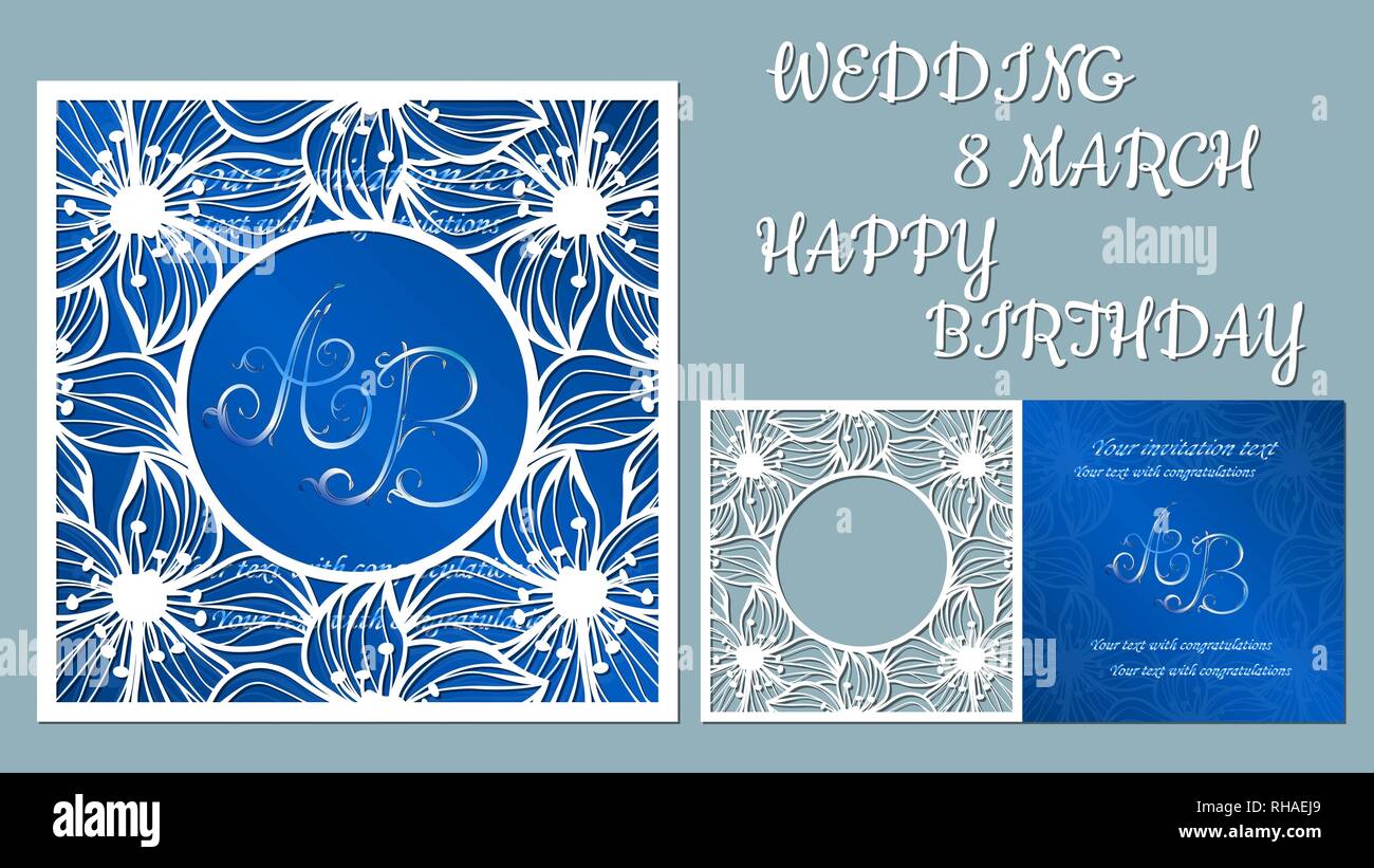 Vector greeting card for holidays. With the image of flowers, orchids ...