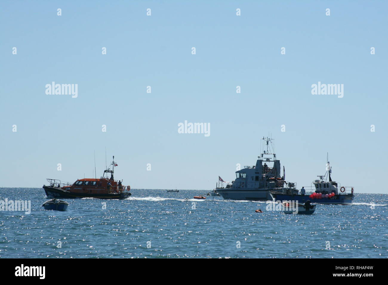 HMS Charger and the Selsey Lifeboat Denise and Eric pictured together ...