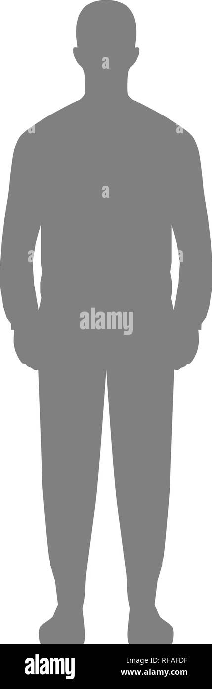 Man standing silhouette - gray simple, isolated - vector illustration ...