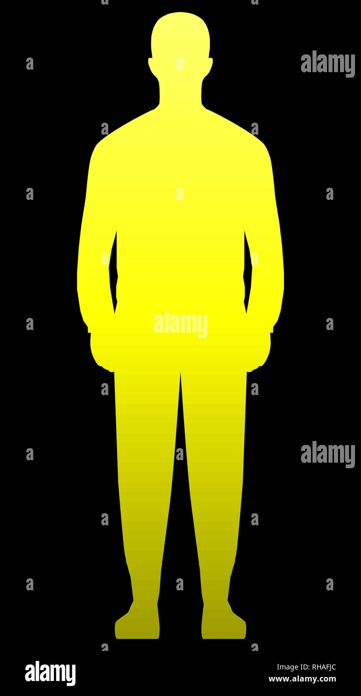 Man standing silhouette - yellow gradient, isolated - vector ...