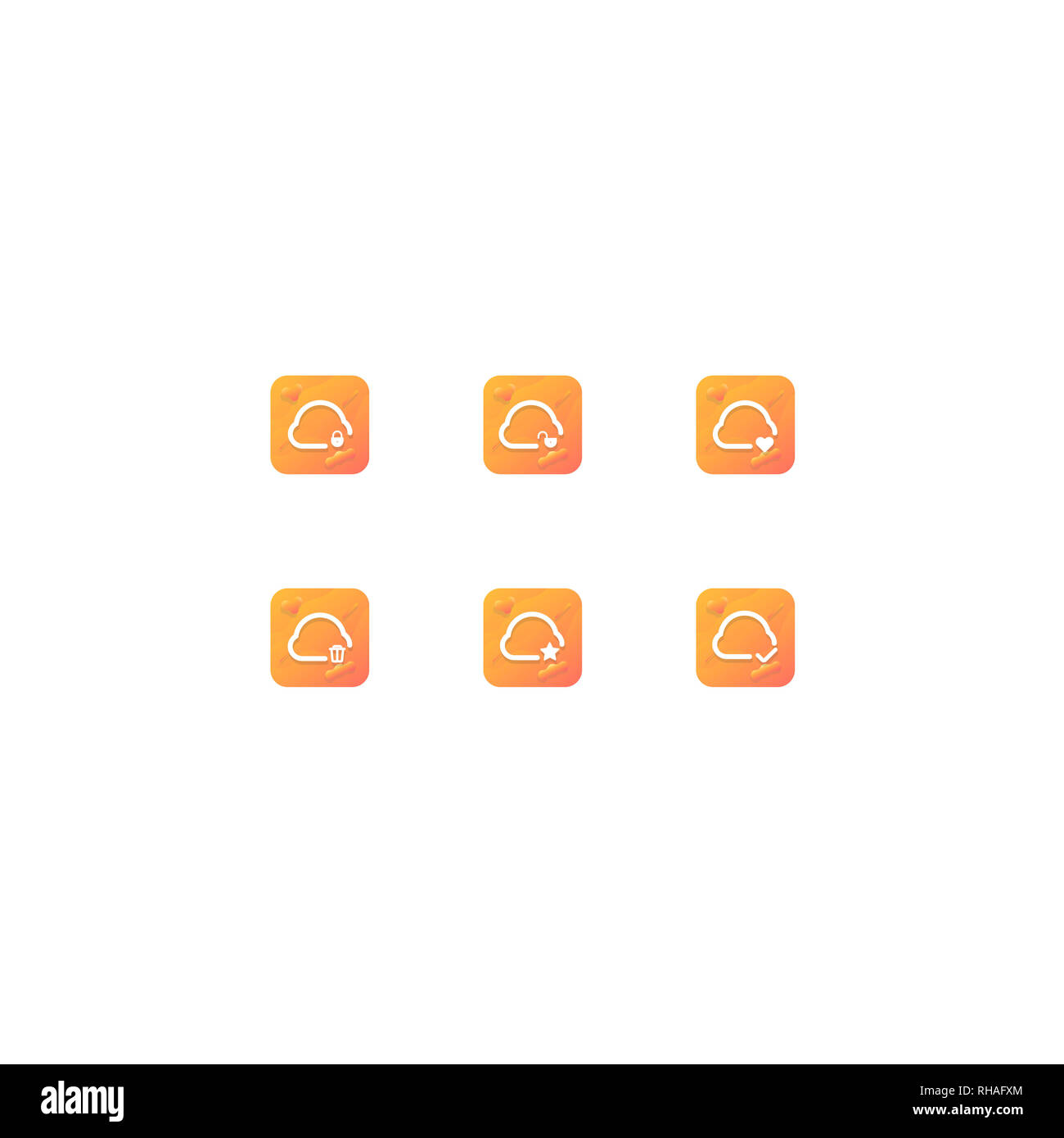 modern and beautiful notification cloud vector icon Stock Photo - Alamy