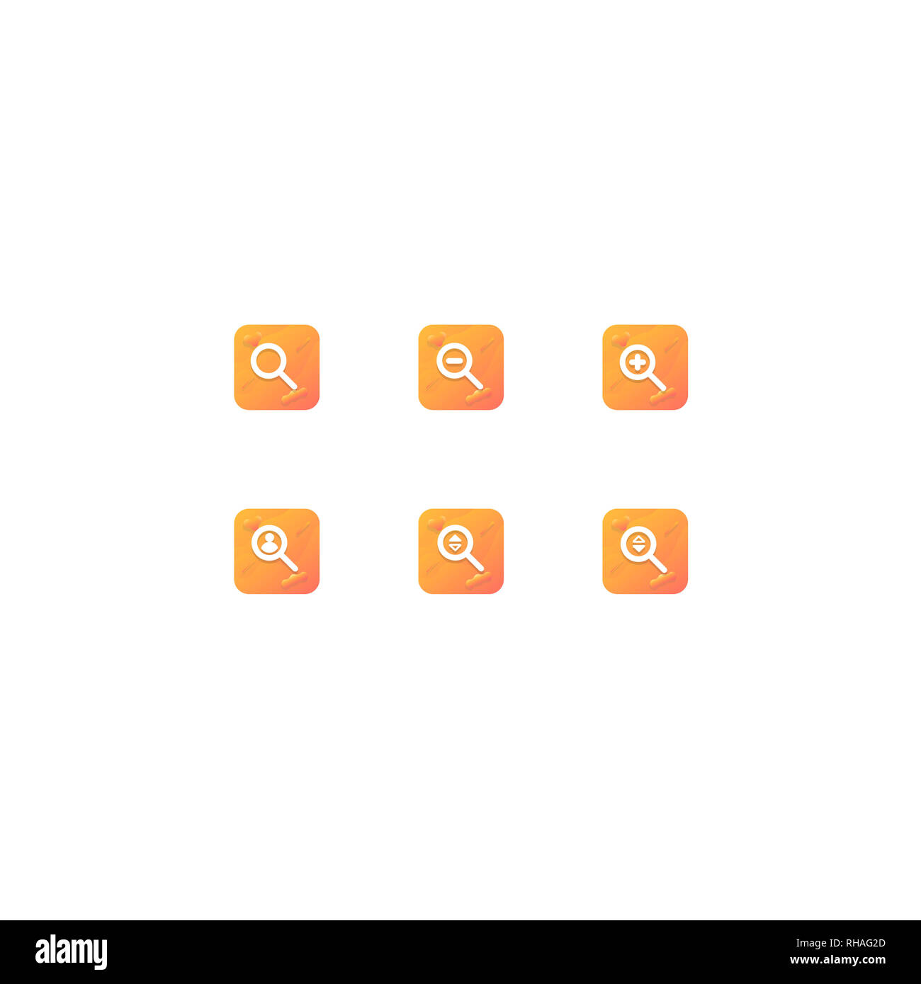 modern web or mobile search notification vector icon Stock Photo - Alamy