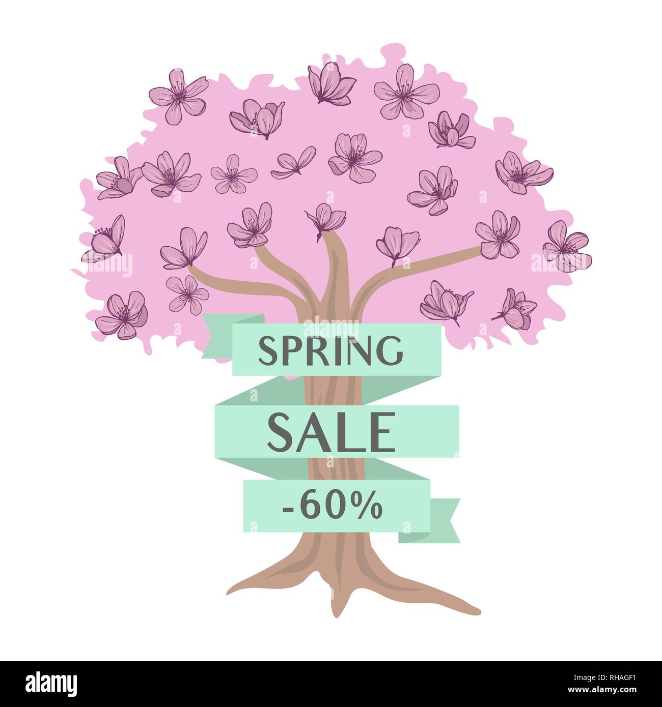 Cherry blooming tree for your promotion design Stock Vector Image & Art ...