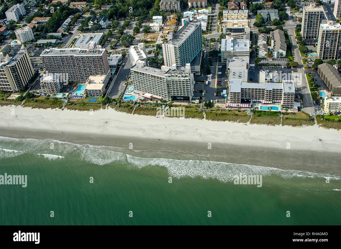 Aerial View of the Grand Strand of Myrtle Beach, South Carolina Stock ...