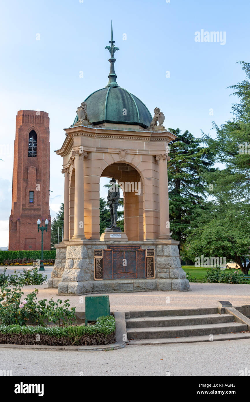 Boer war memorial in Carillon park in Bathurst city centre,New South ...