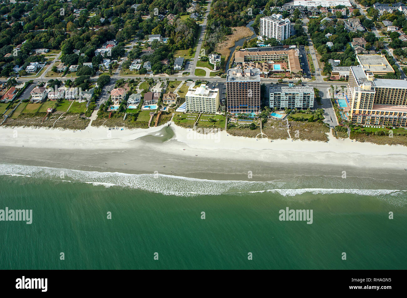 Aerial View of the Grand Strand of Myrtle Beach, South Carolina Stock ...