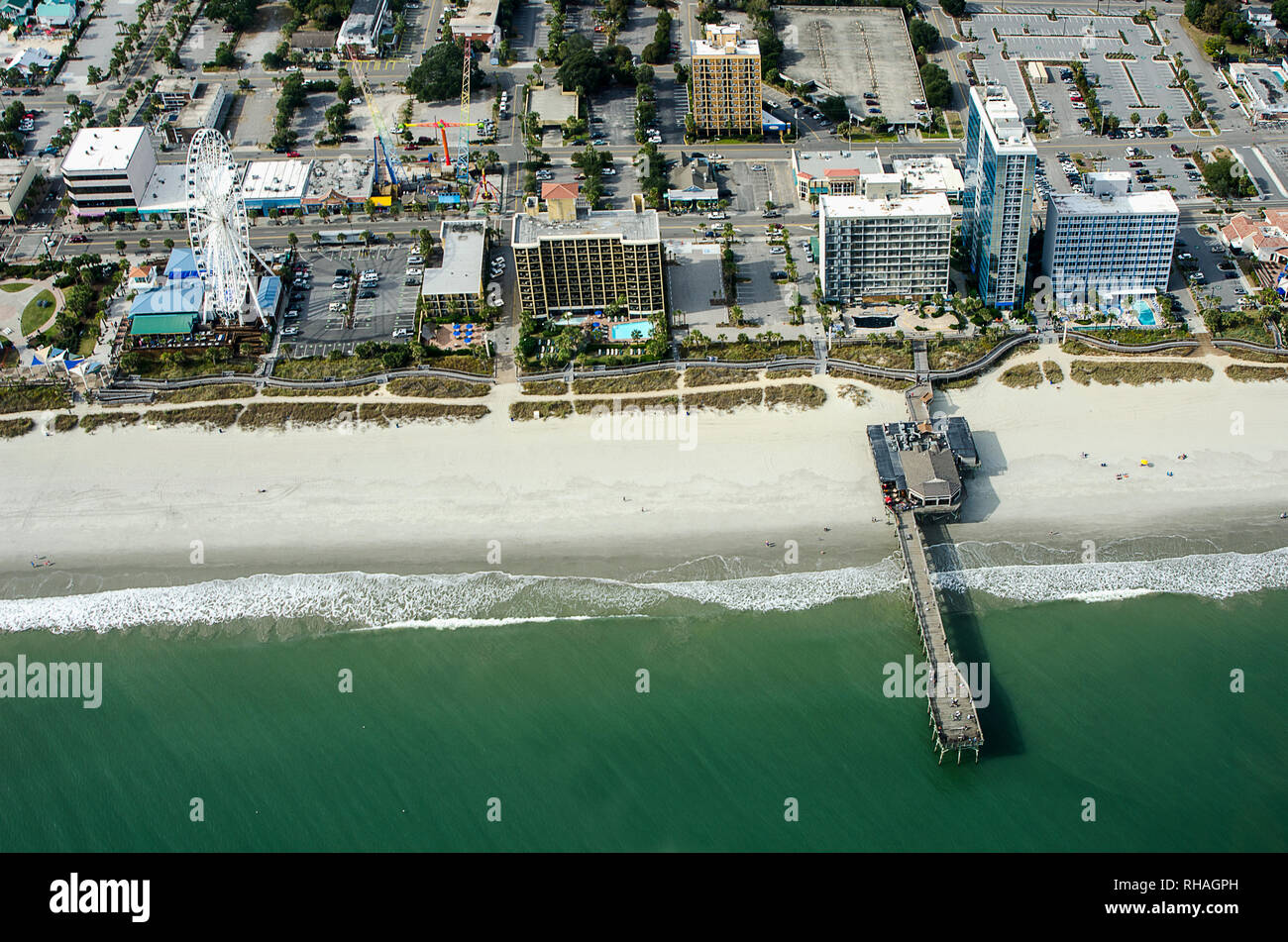 Aerial View of the Grand Strand of Myrtle Beach, South Carolina Stock ...