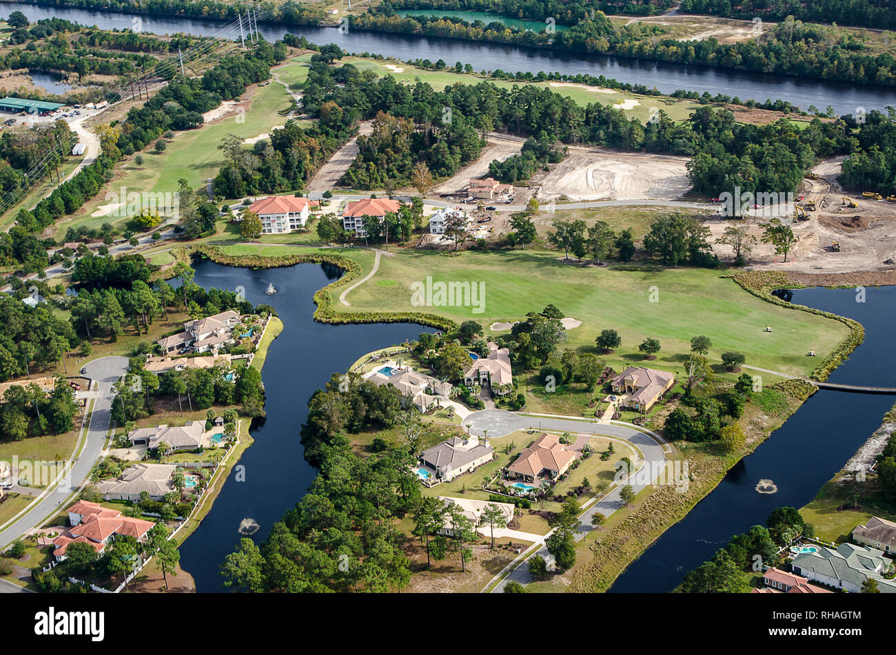 Aerial View of the Grand Strand of Myrtle Beach, South Carolina Stock ...