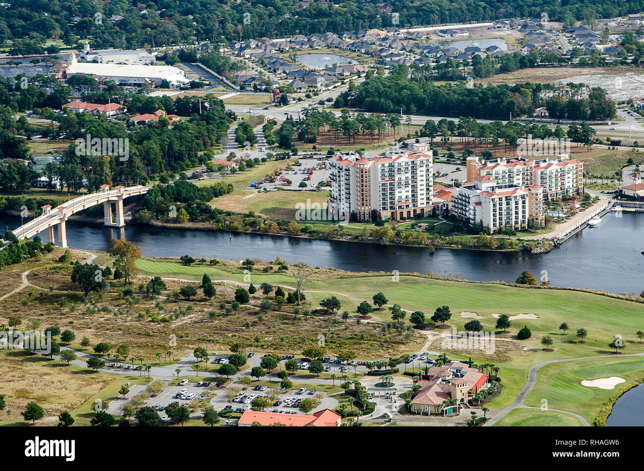 Aerial View of the Grand Strand of Myrtle Beach, South Carolina Stock ...