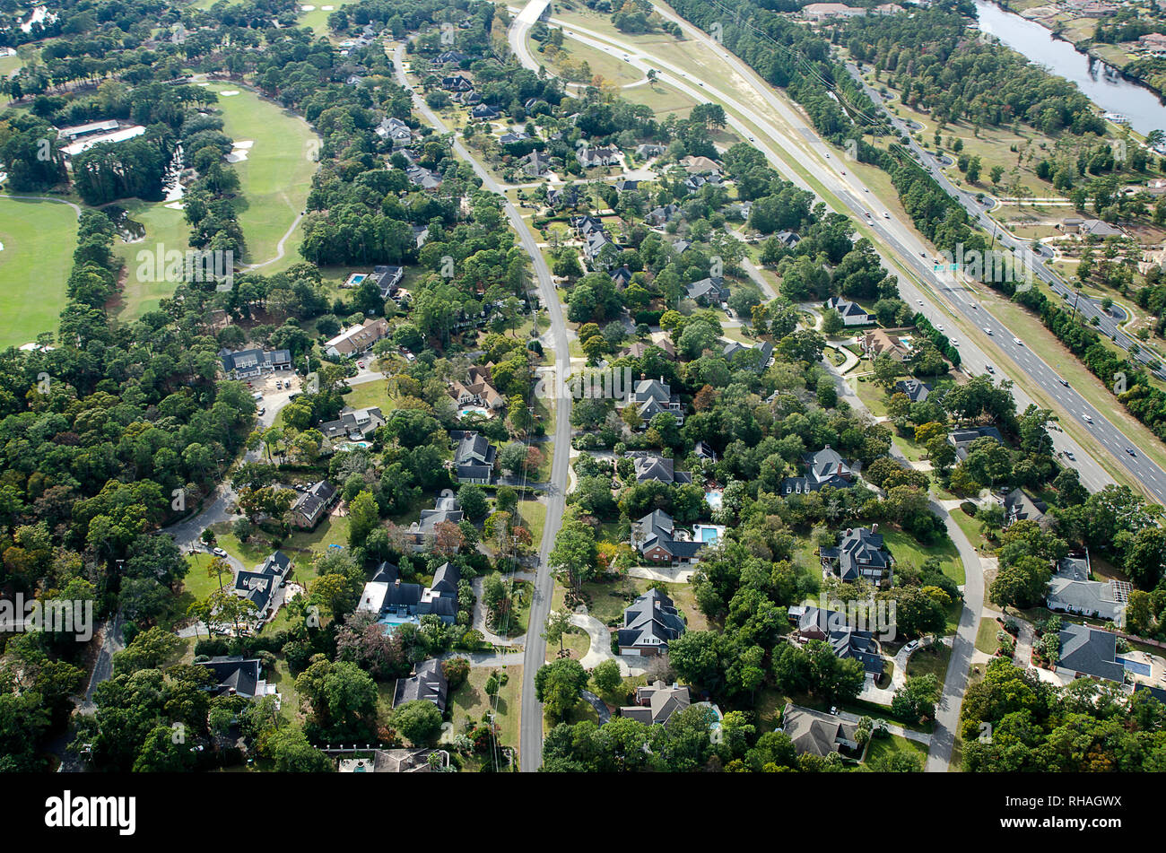 Aerial View of the Grand Strand of Myrtle Beach, South Carolina Stock ...