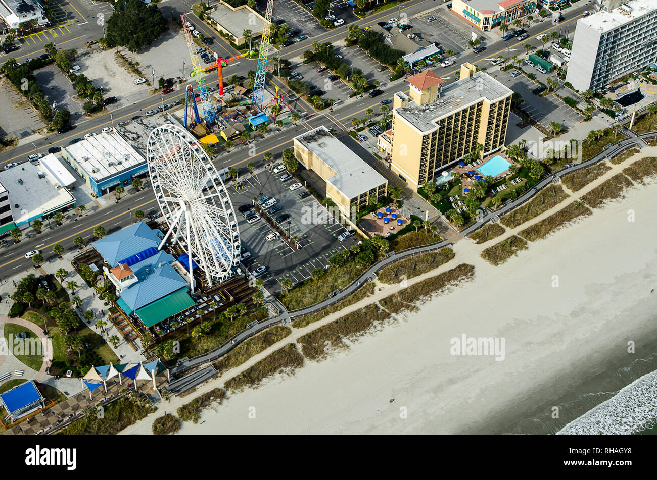 Aerial View of the Grand Strand of Myrtle Beach, South Carolina Stock ...