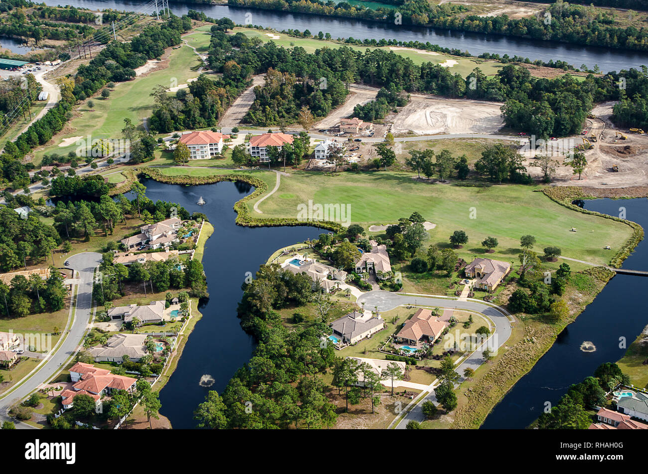 Aerial View of the Grand Strand of Myrtle Beach, South Carolina Stock ...