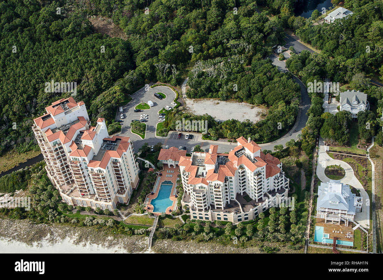 Aerial View of the Grand Strand of Myrtle Beach, South Carolina Stock ...