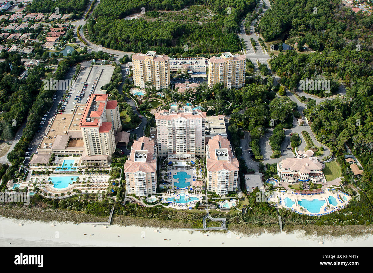 Aerial View of the Grand Strand of Myrtle Beach, South Carolina Stock ...
