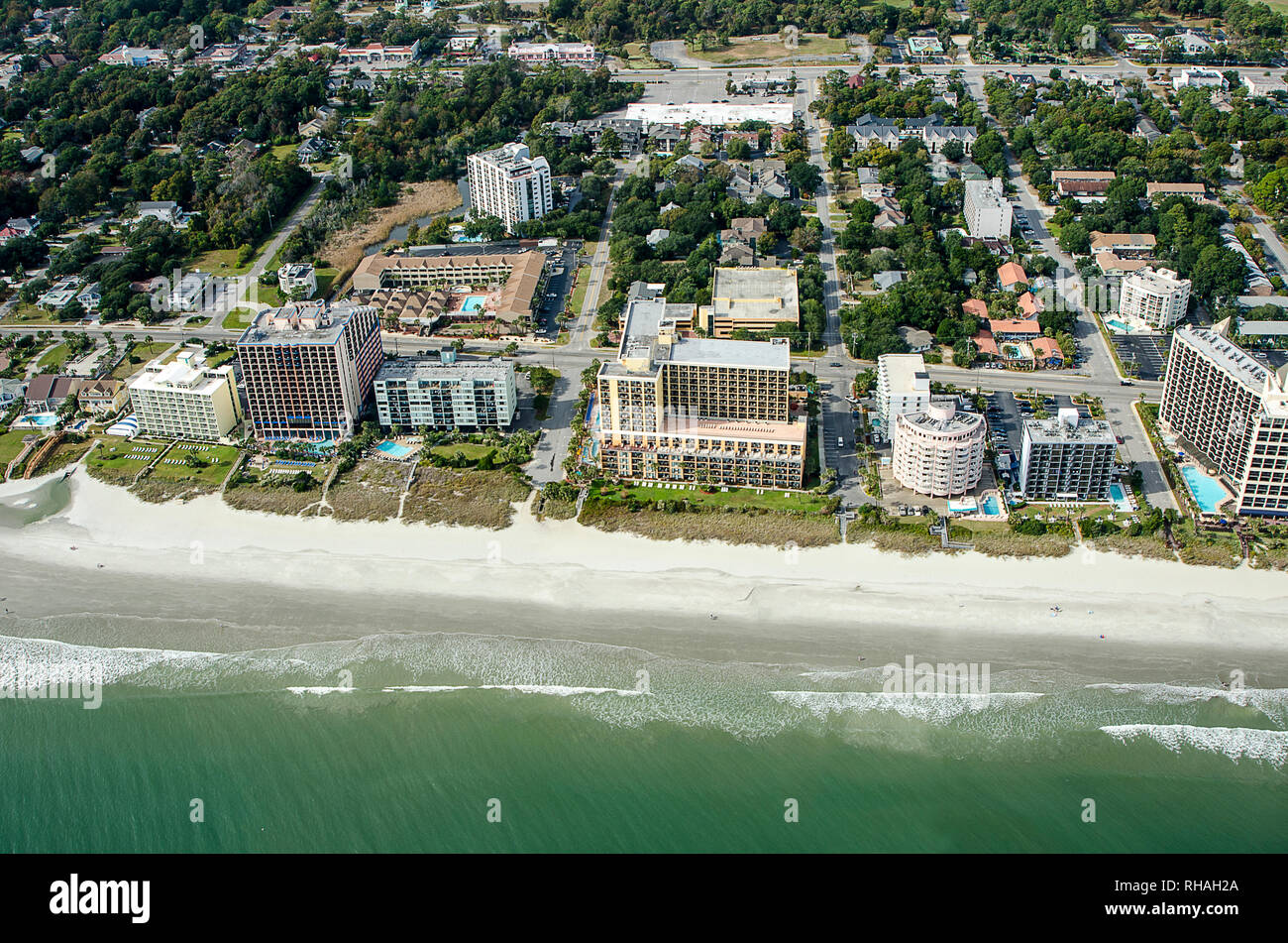Aerial View of the Grand Strand of Myrtle Beach, South Carolina Stock ...