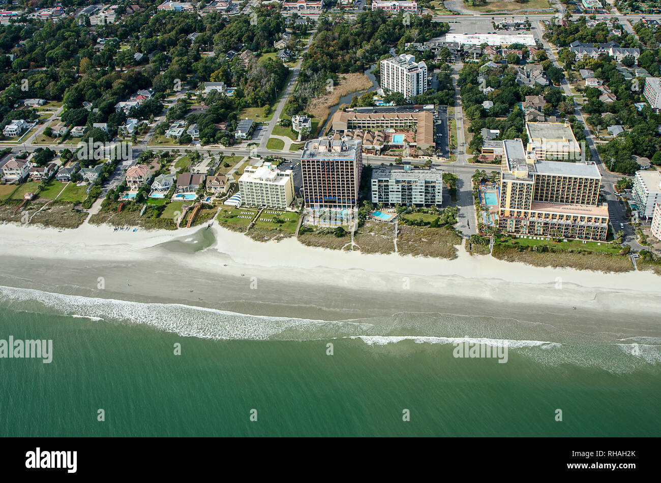 Aerial View of the Grand Strand of Myrtle Beach, South Carolina Stock ...