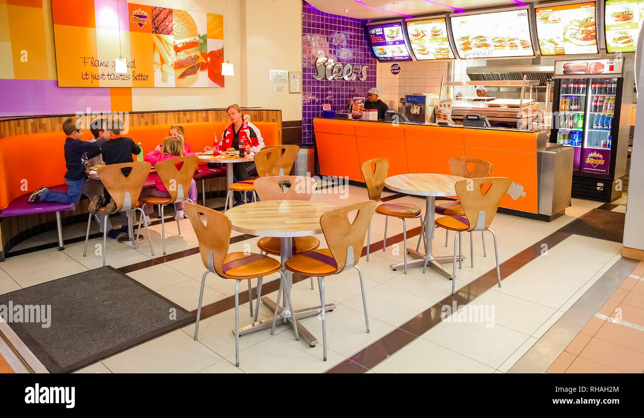Johannesburg, South Africa - July 05 2011: Interior of Fast Food Take ...
