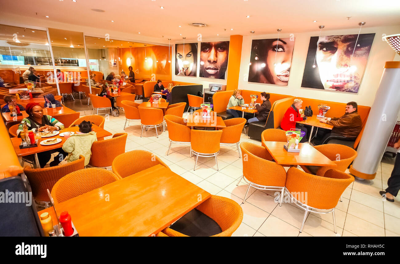 Johannesburg, South Africa - July 05 2011: Interior of Fast Food Take ...