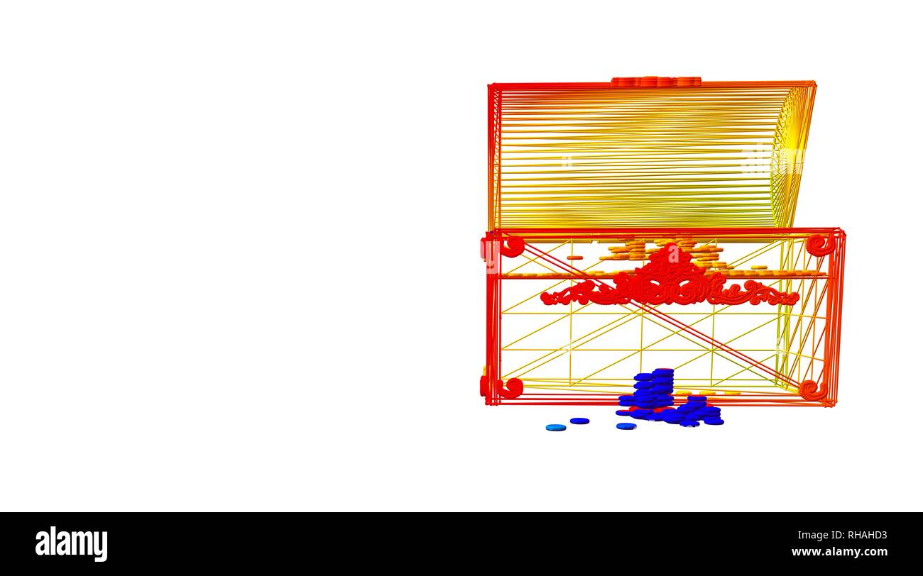 3d rendering of an outlined colorful rainbow box on white Stock Photo ...