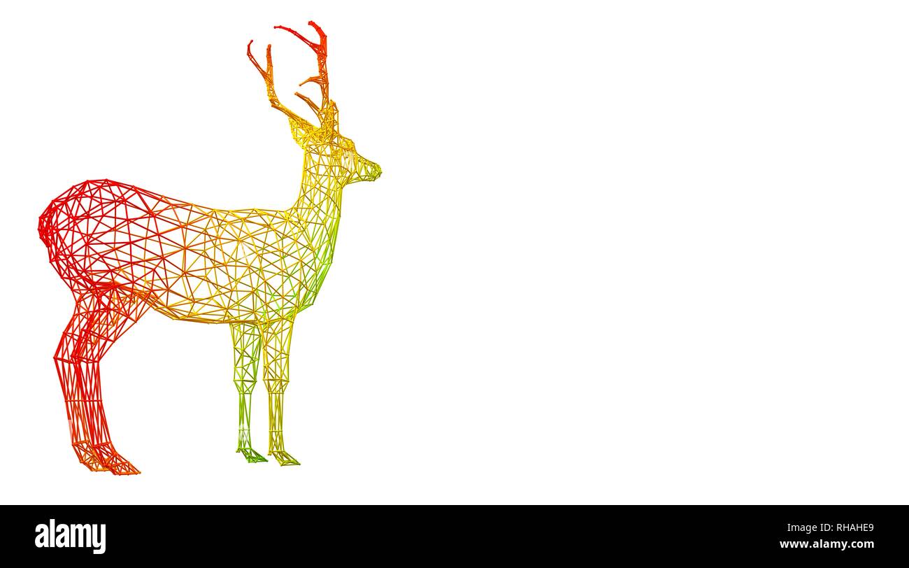 3d rendering of an outlined colorful rainbow animal on white Stock ...