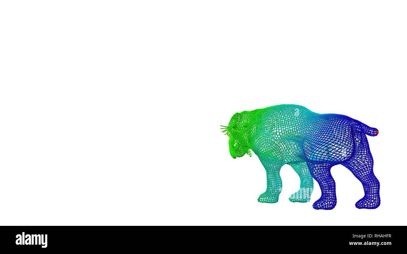 3d rendering of an outlined colorful rainbow animal on white Stock ...