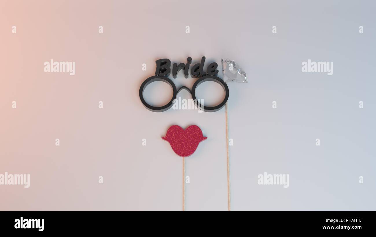 3d rendering of a photo booth wedding celebration design inside a white ...