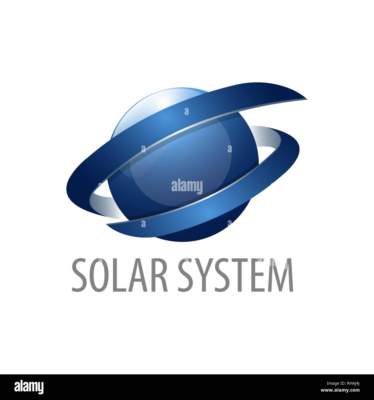 Solar system. Sphere motion logo concept design. 3D three dimensional ...