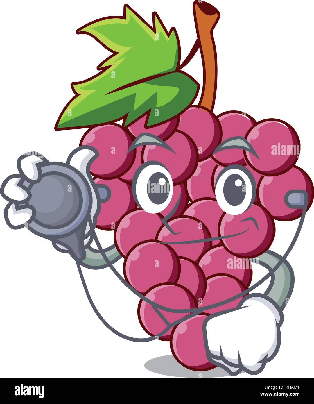Doctor red grapes fruit in cartoon shape Stock Vector Image & Art - Alamy