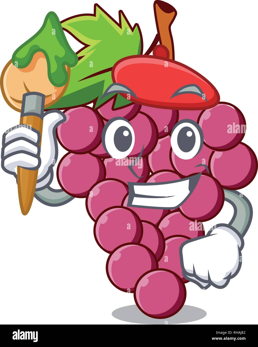 Artist red grapes fruit in cartoon shape Stock Vector Image & Art - Alamy