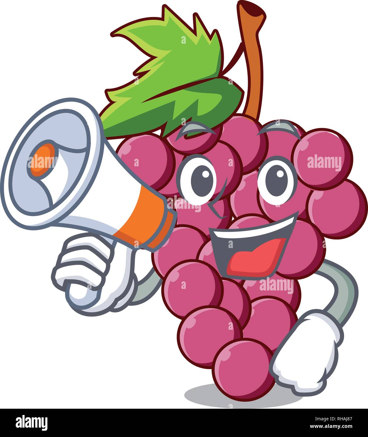 With megaphone red grapes fruit in cartoon shape Stock Vector Image ...