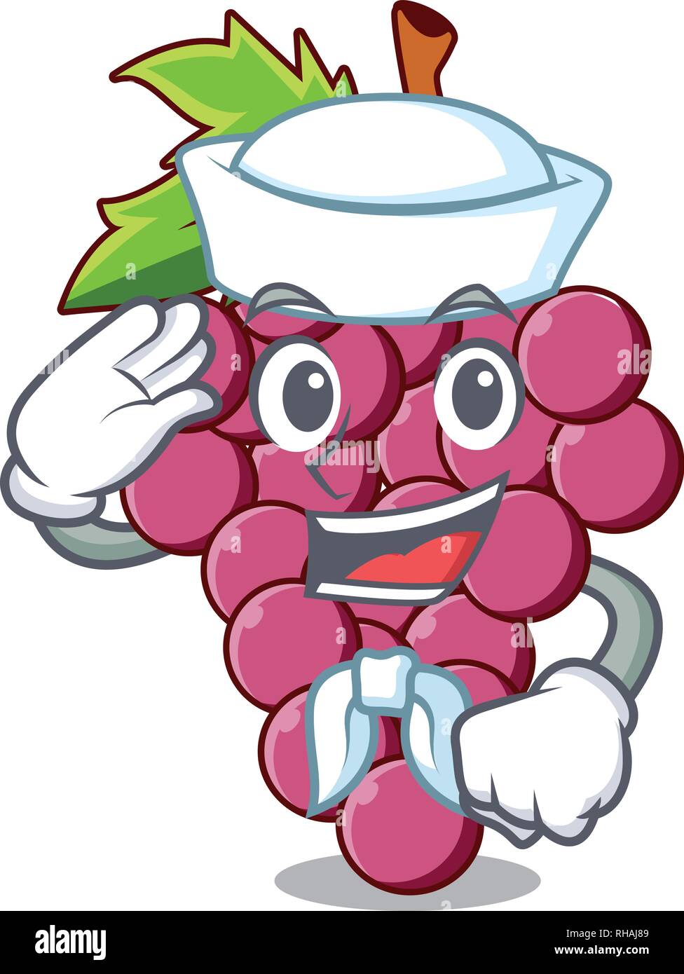 Sailor red grapes fruit in cartoon shape Stock Vector Image & Art - Alamy