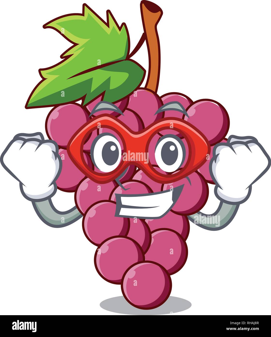 Super hero red grapes fruit isolated in character Stock Vector Image ...