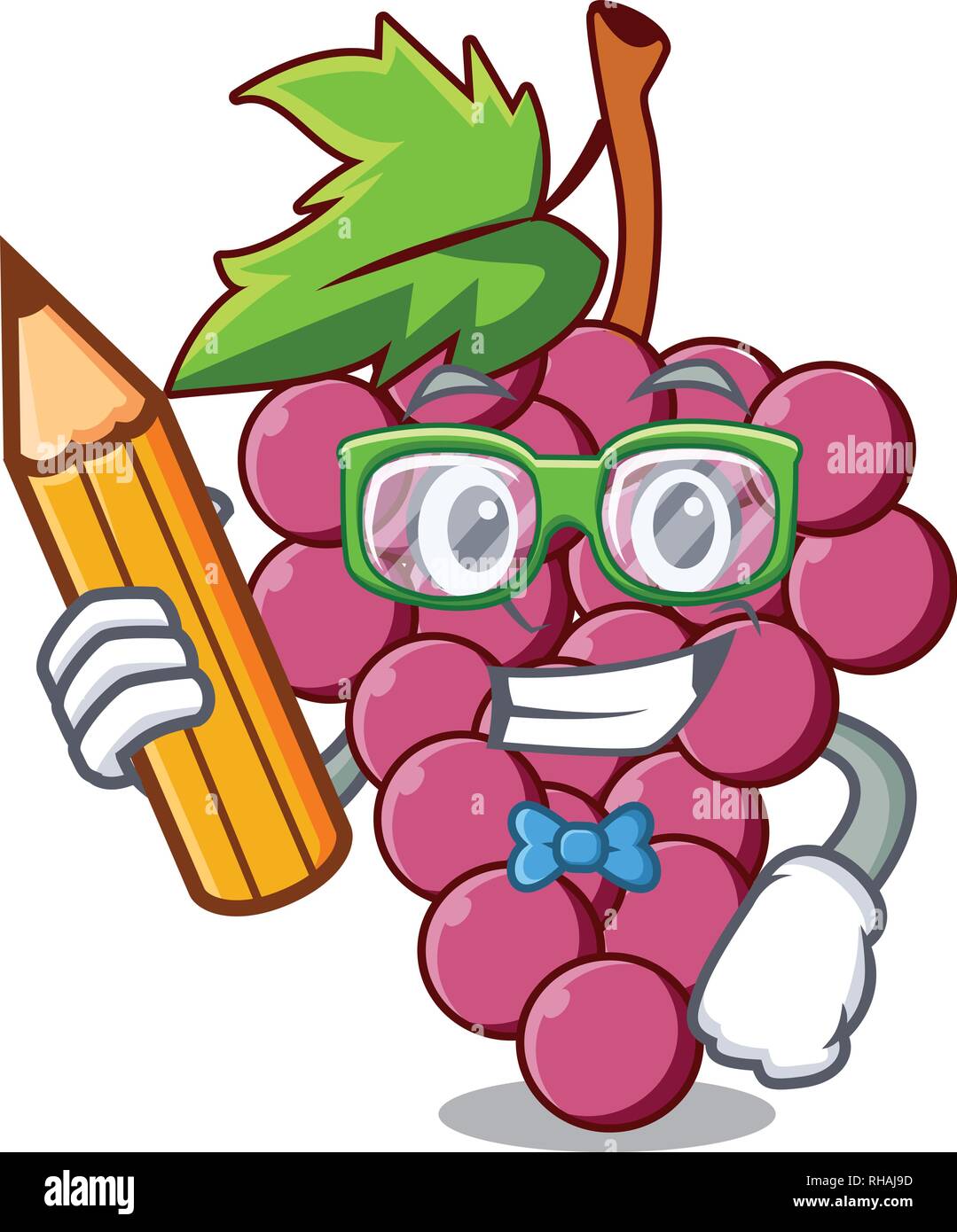 Student red grapes fruit isolated in character Stock Vector Image & Art ...