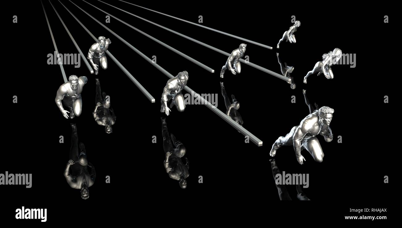 Business Challenges and Succeeding Over Your Competitors Stock Photo ...