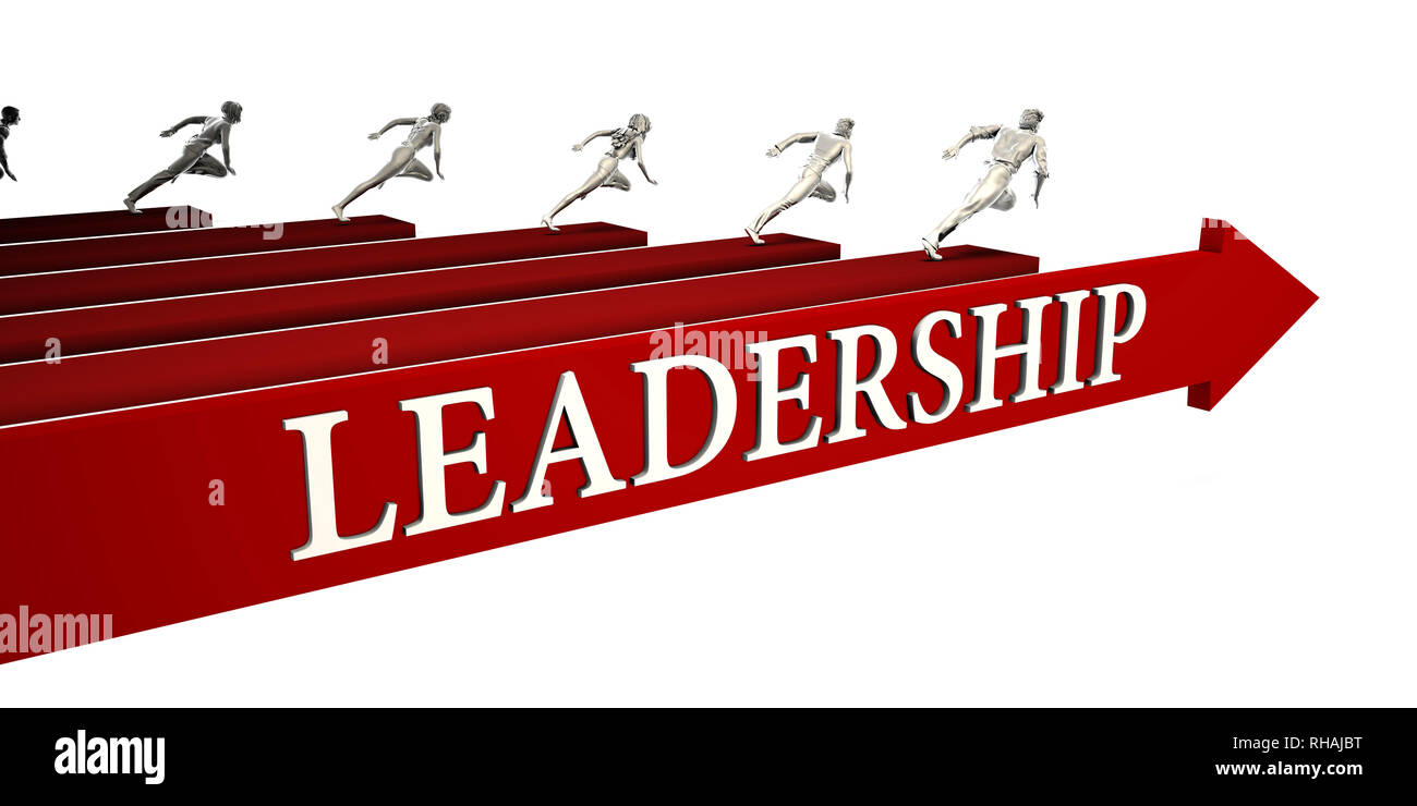 Leadership Solutions with Business People Running To Success Stock ...