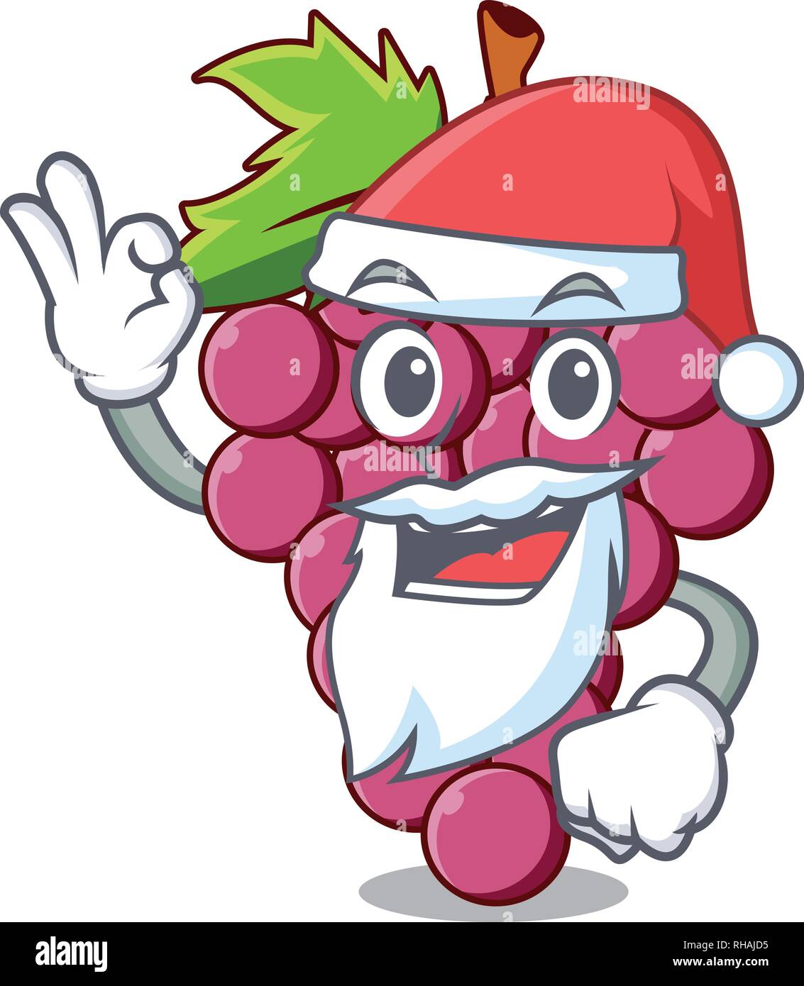 Santa red grapes fruit in cartoon basket Stock Vector Image & Art - Alamy
