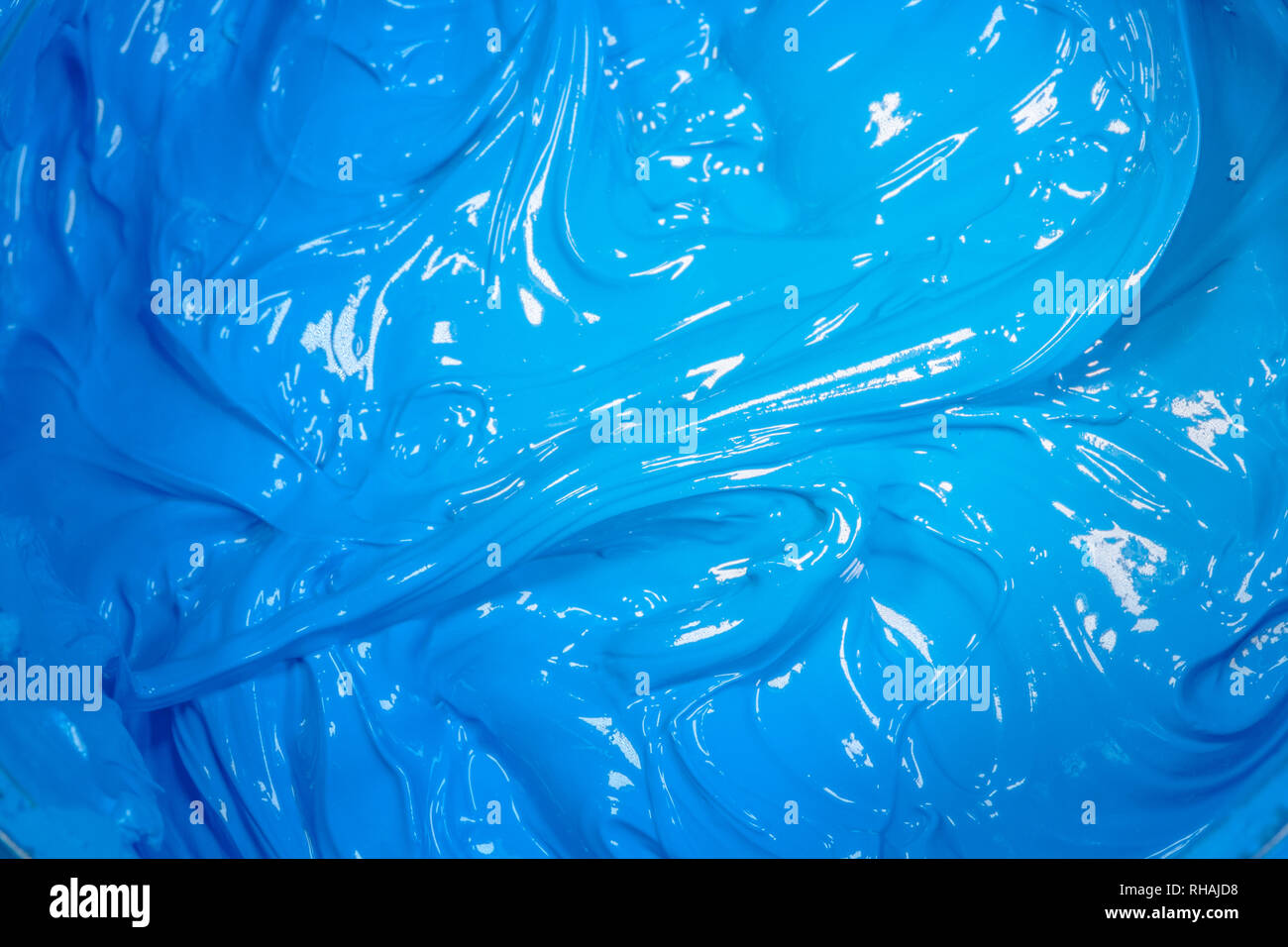 close up light blue color of oil paint.ink of screen printing for print ...