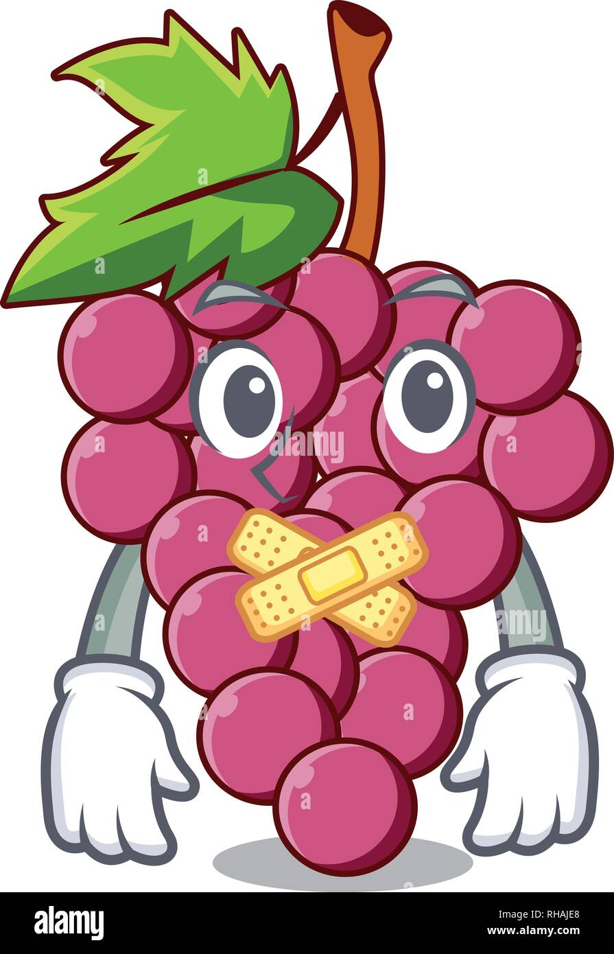 Silent red grapes fruit in cartoon basket Stock Vector Image & Art - Alamy