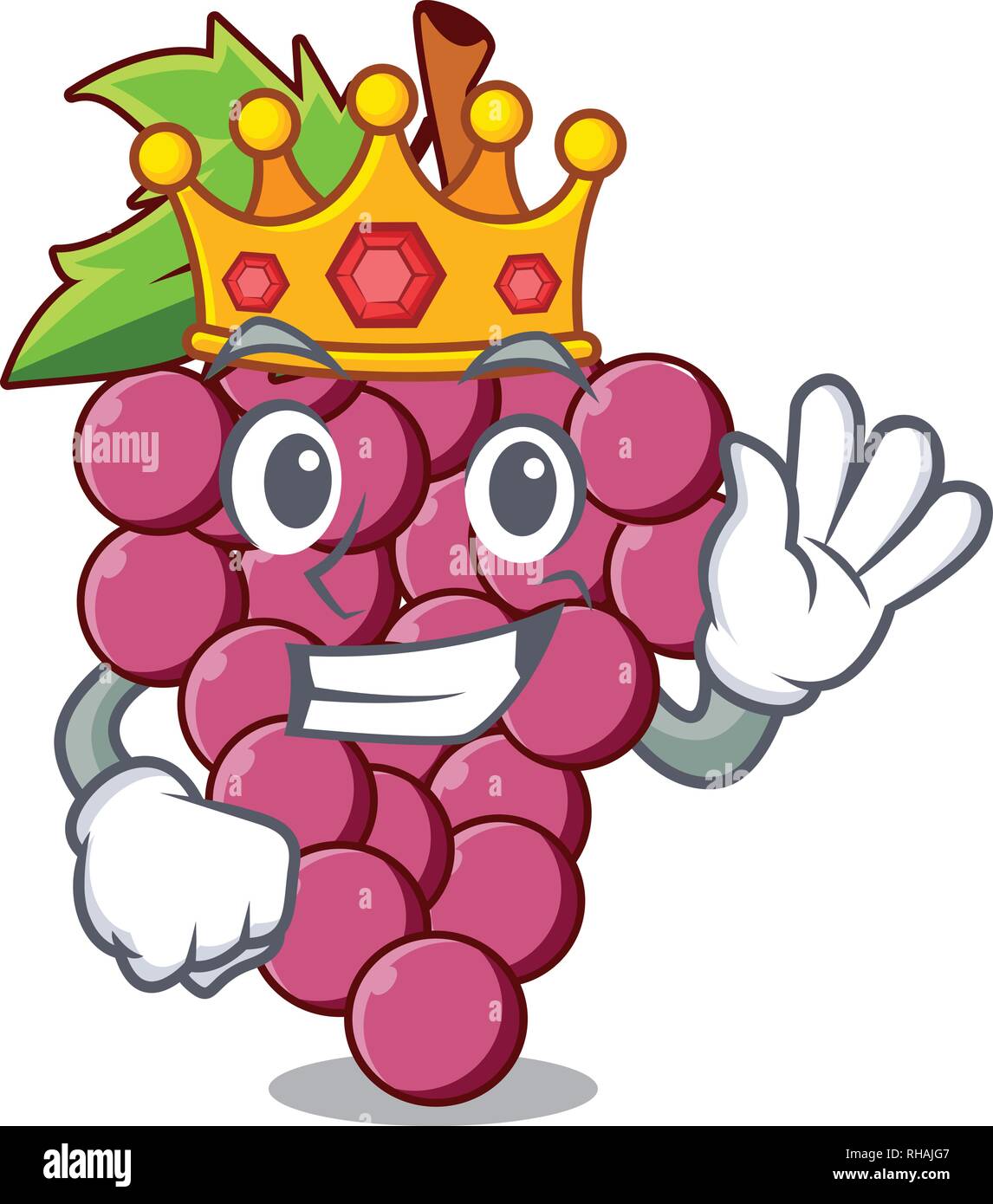 King red grapes fruit in cartoon basket Stock Vector Image & Art - Alamy