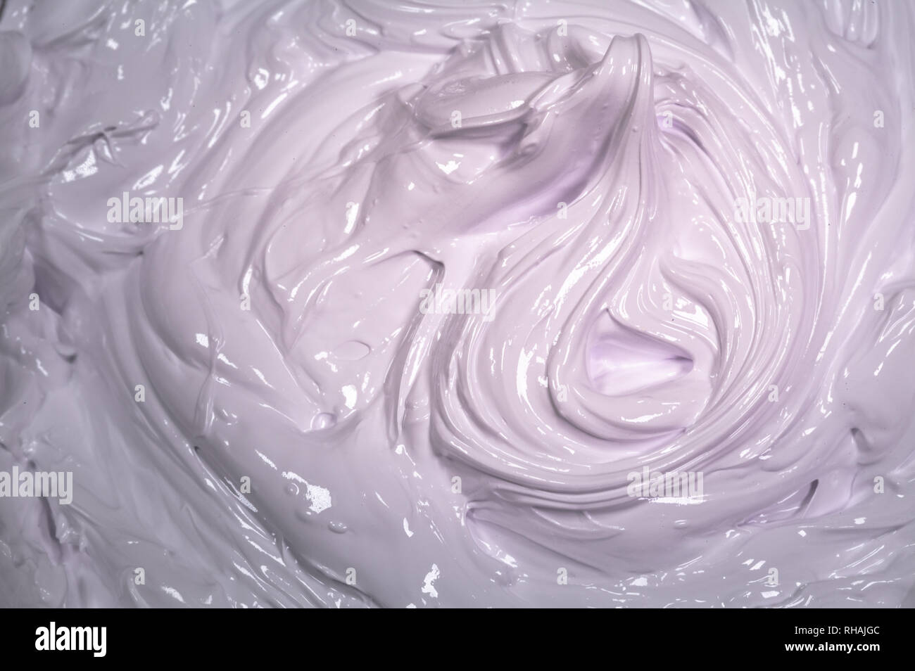 close up white color of oil paint. ink of screen printing for print on ...
