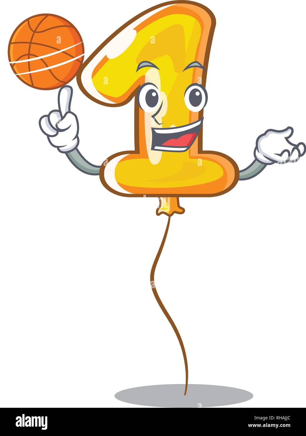 With basketball number one balloon in cartoon shape Stock Vector Image ...
