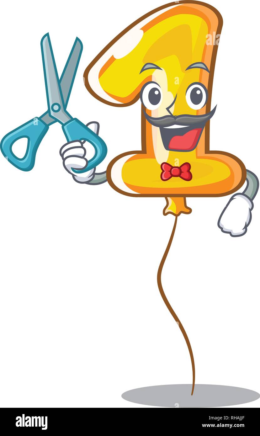 Barber number one balloon in cartoon shape Stock Vector Image & Art - Alamy