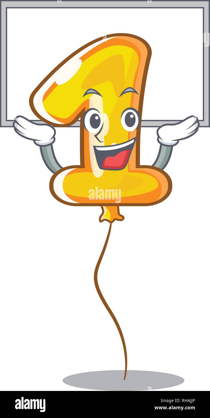 Up board number one balloon in cartoon shape Stock Vector Image & Art ...