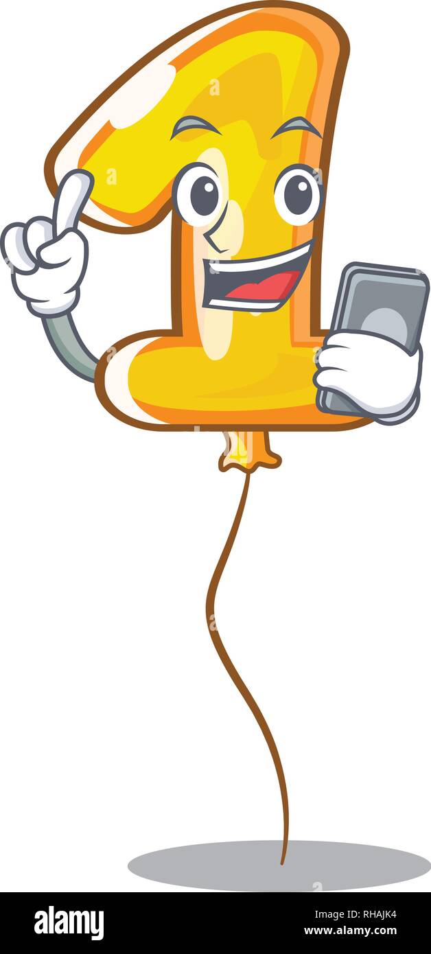 With phone number one balloon in cartoon shape Stock Vector Image & Art ...