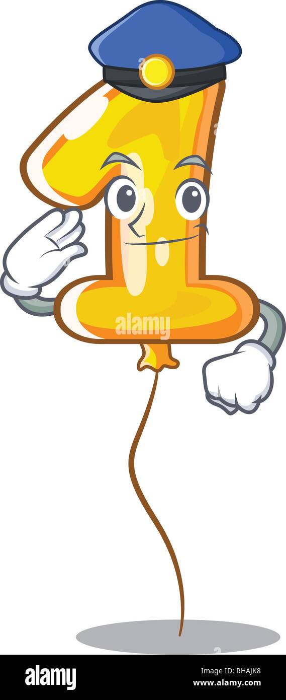 Police number one balloon in cartoon shape Stock Vector Image & Art - Alamy