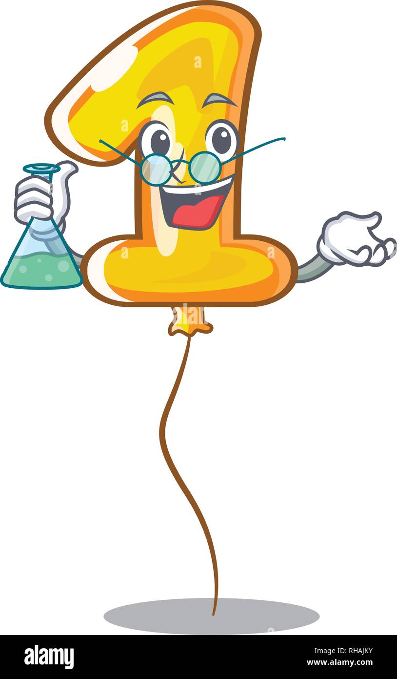 Professor number one balloon isolated in mascot Stock Vector Image ...